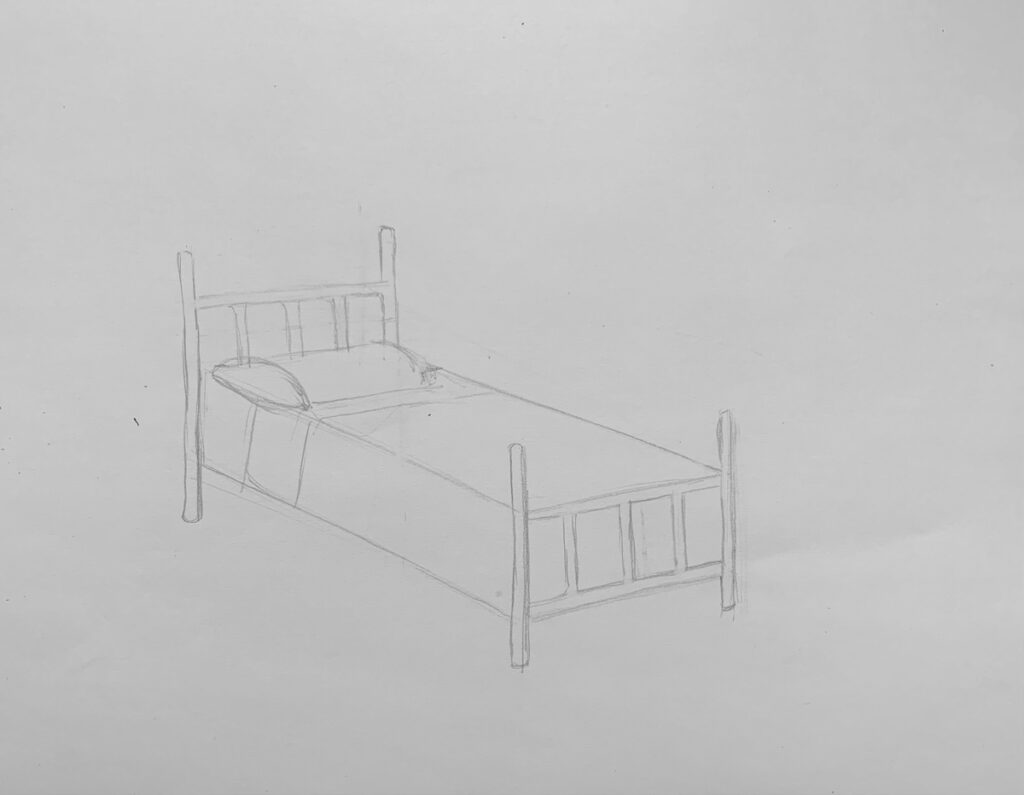 How To Draw A Bed - basicdraw.com