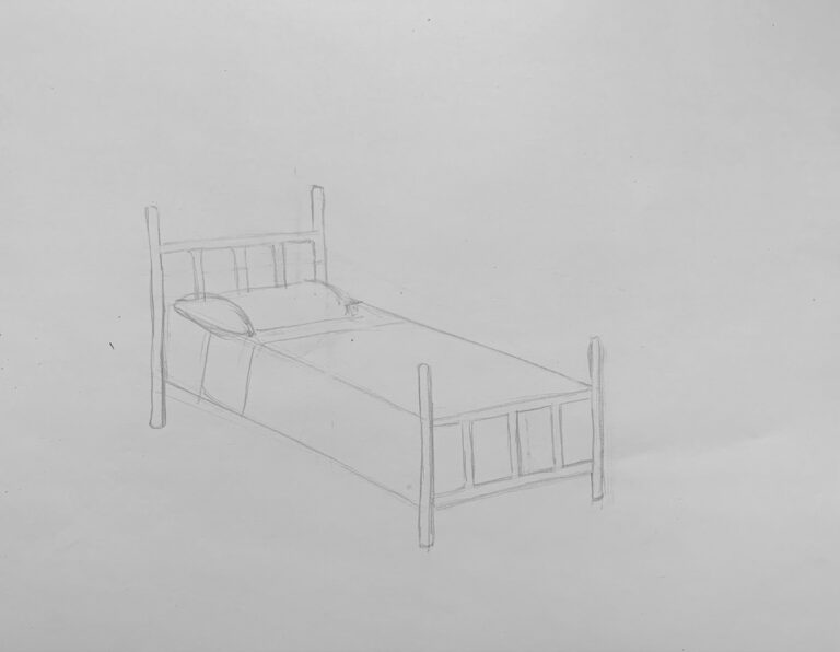 How To Draw A Bed - basicdraw.com