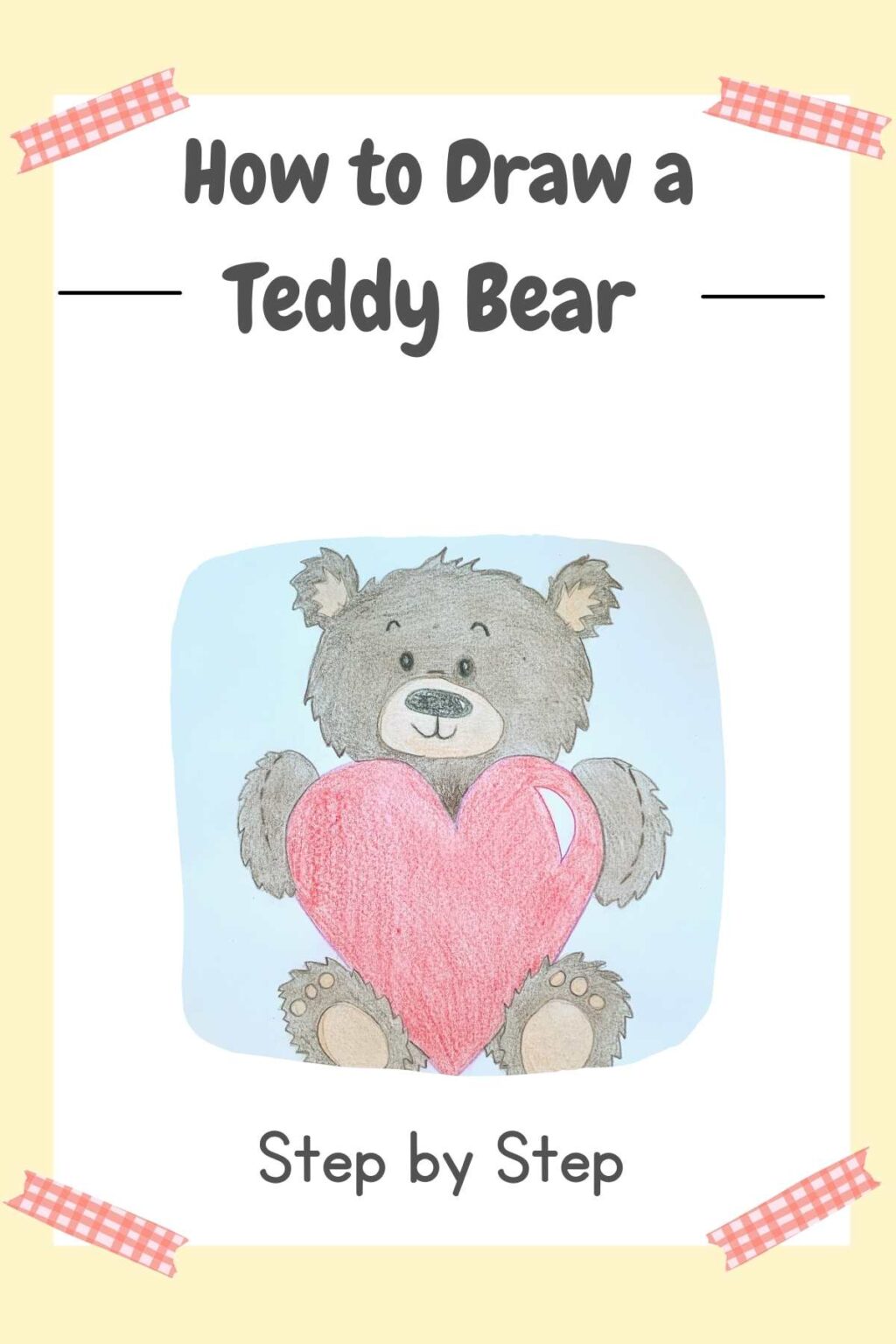 How to Draw a Teddy Bear with a Heart - basicdraw.com