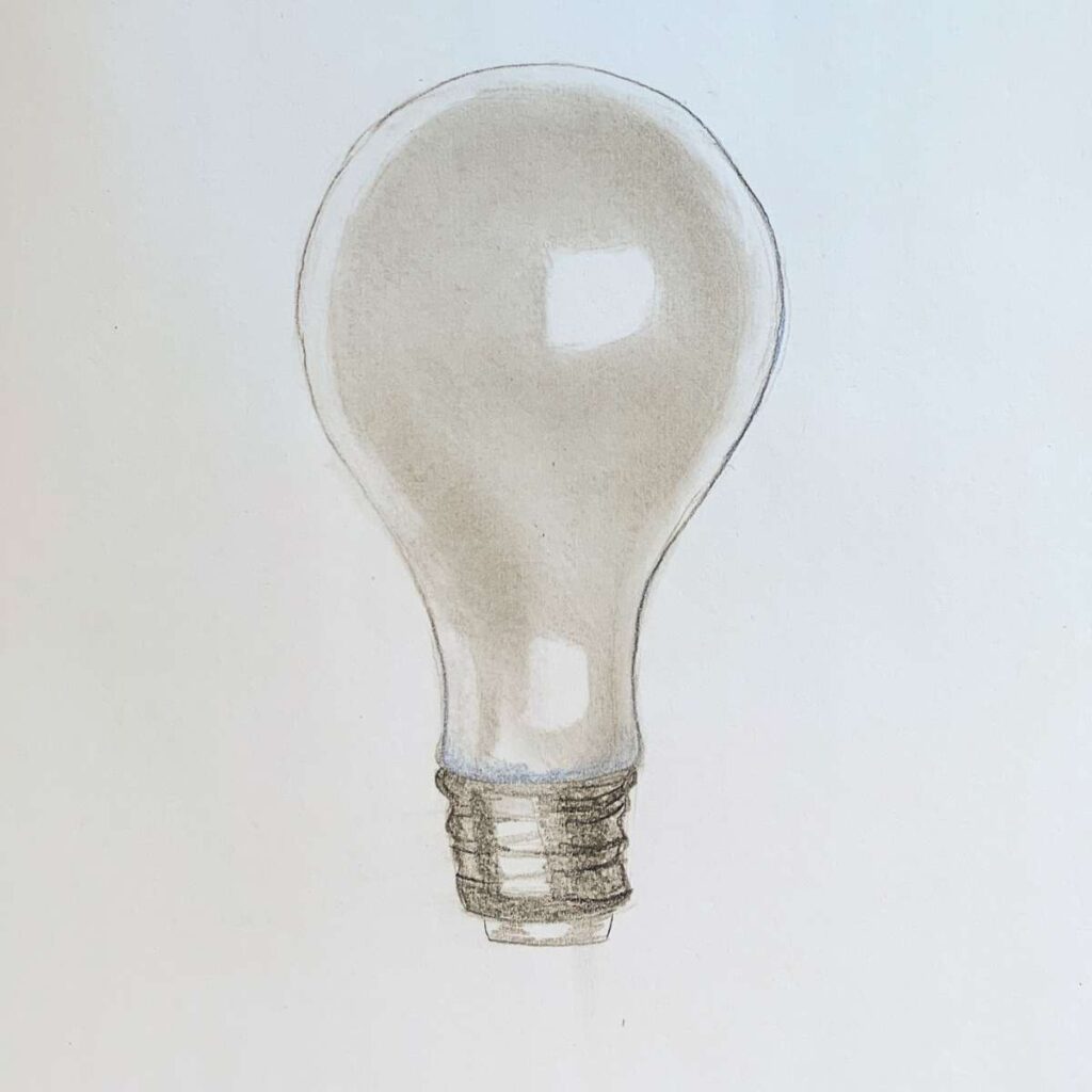 How to draw A Lightbulb With Shading Tips - basicdraw.com